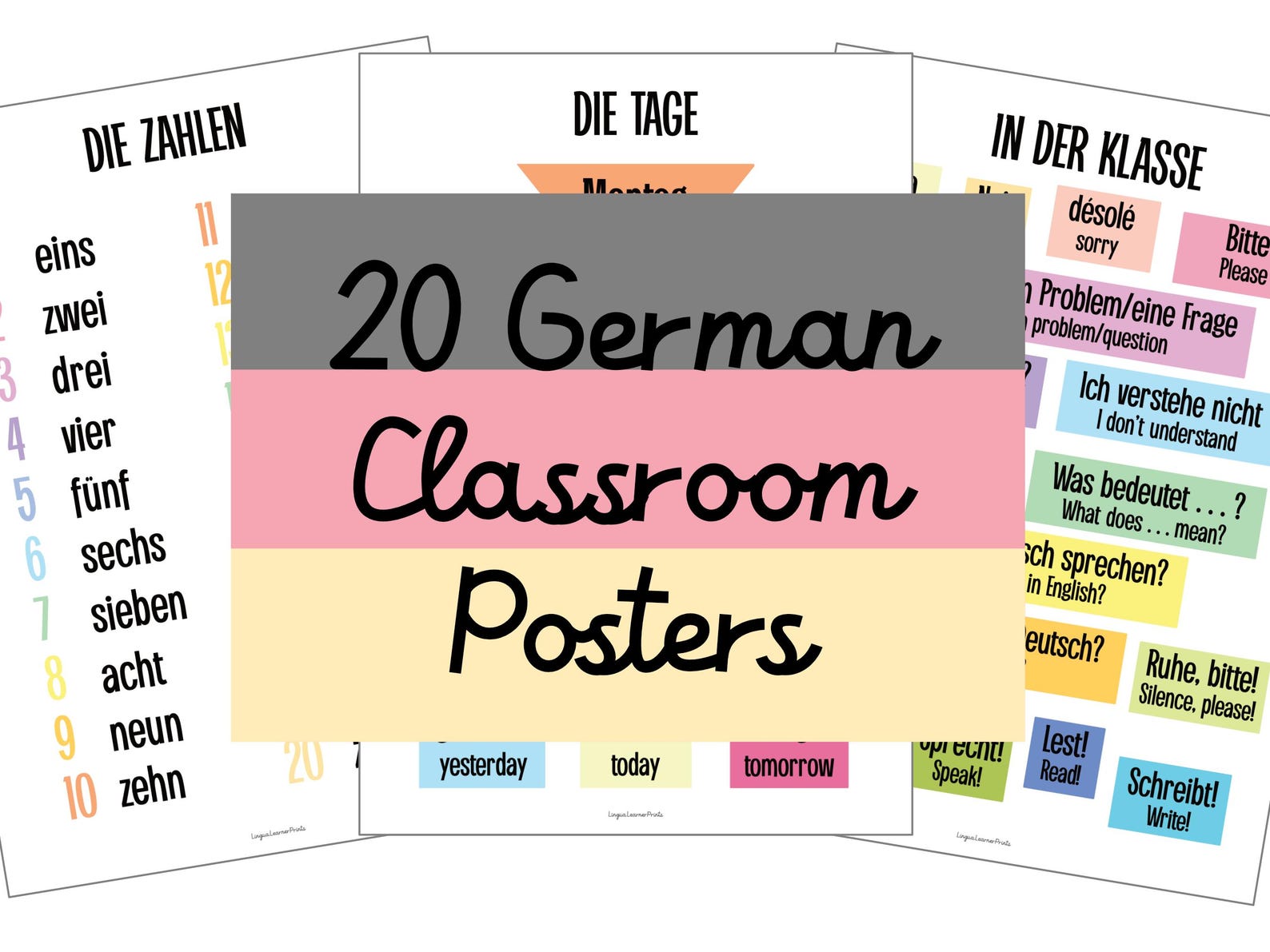 20 German Language Posters and Flashcards Printable. Learn German ...