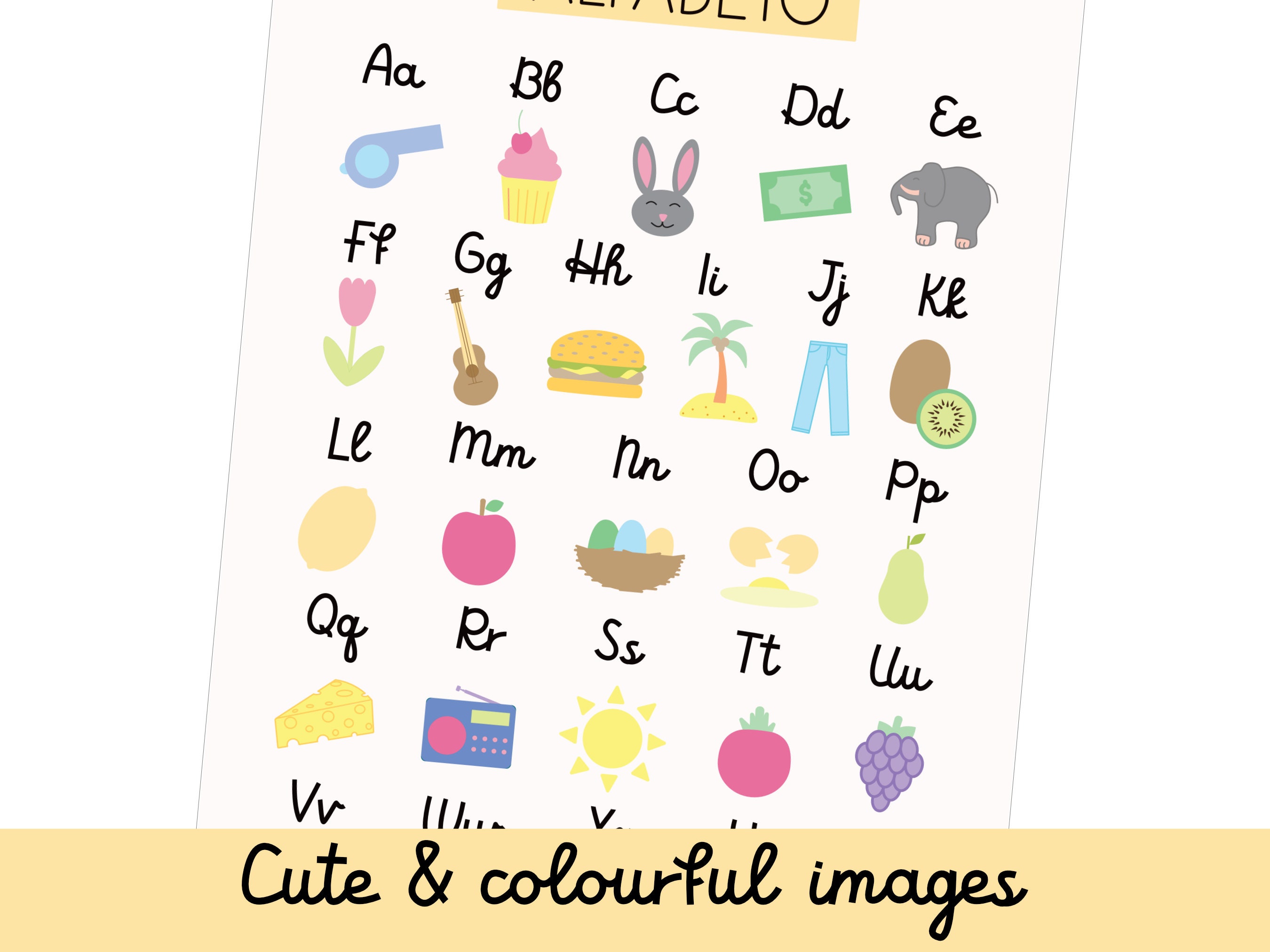Portuguese Alphabet Poster Set for Children for Nursery and Classroom ...