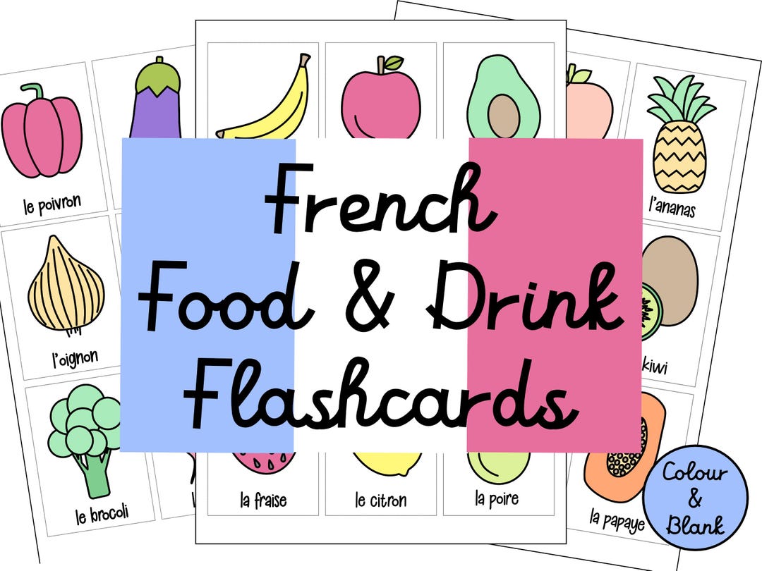 French Food and Drink Printable Flashcards. Educational Resource to ...