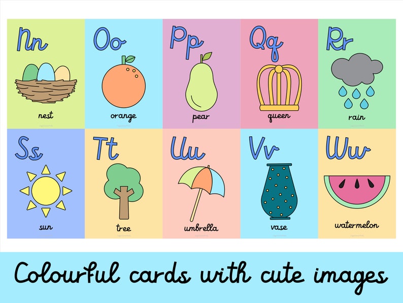 English Alphabet Flashcards: A6 Printable ESL Learning (digital ...