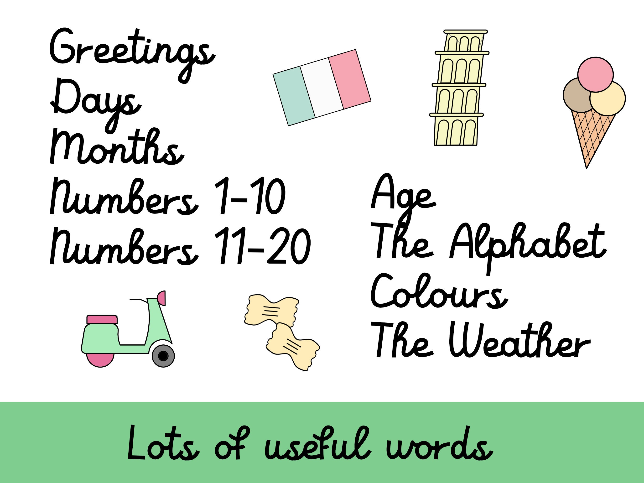 Italian Printable Activity Sheets for Kids for Home Learning and School ...