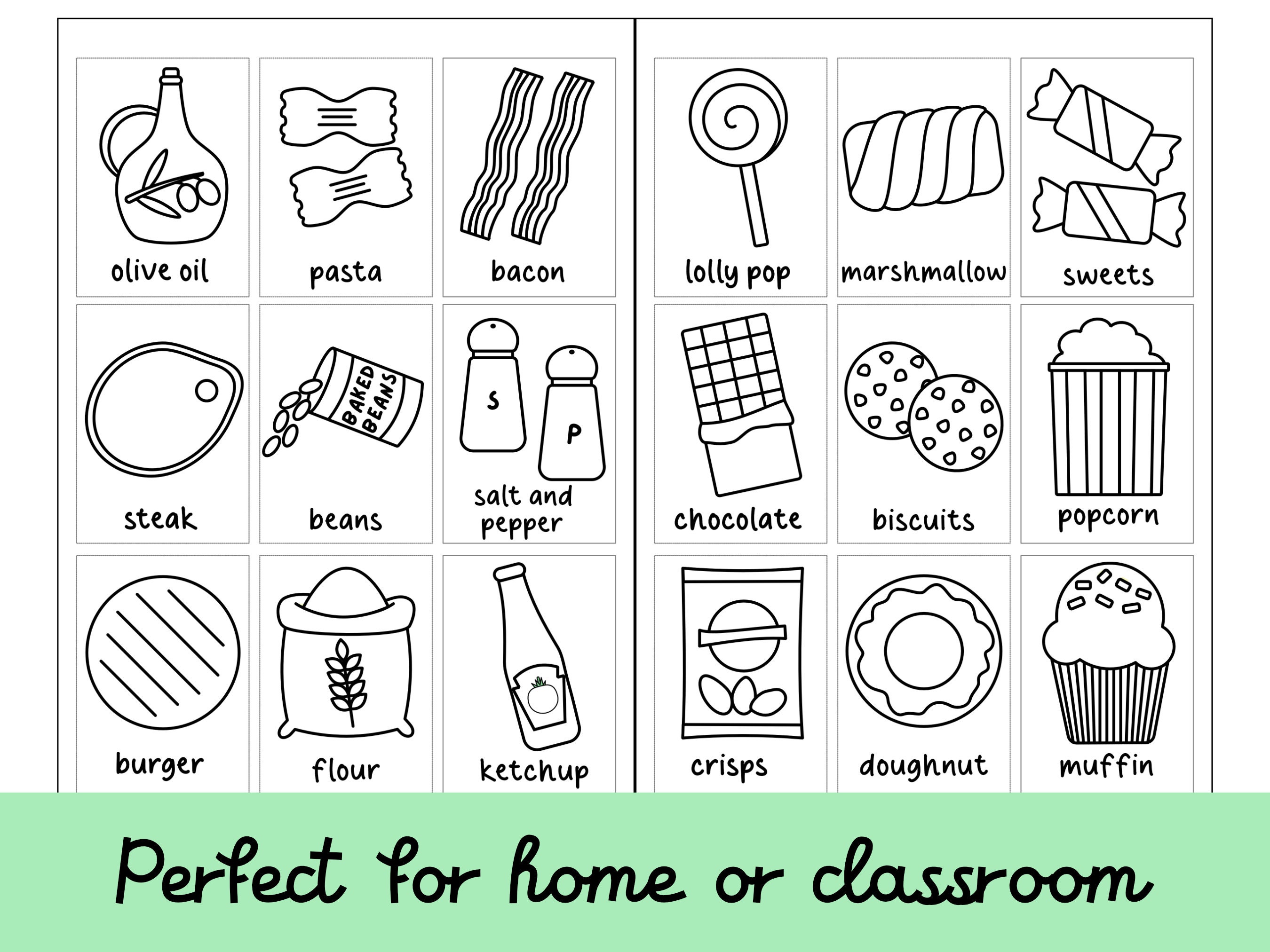 English Food and Drink Printable Flashcards - Etsy