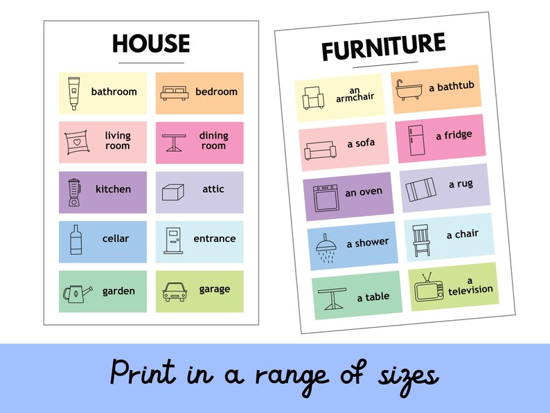English ESL Language Posters and Flashcards Printable. English ...
