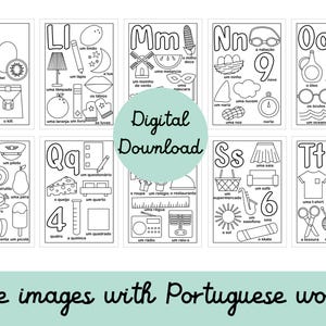 Portuguese Alphabet Coloring Pages: Educational Printable (25 Pages) - Etsy