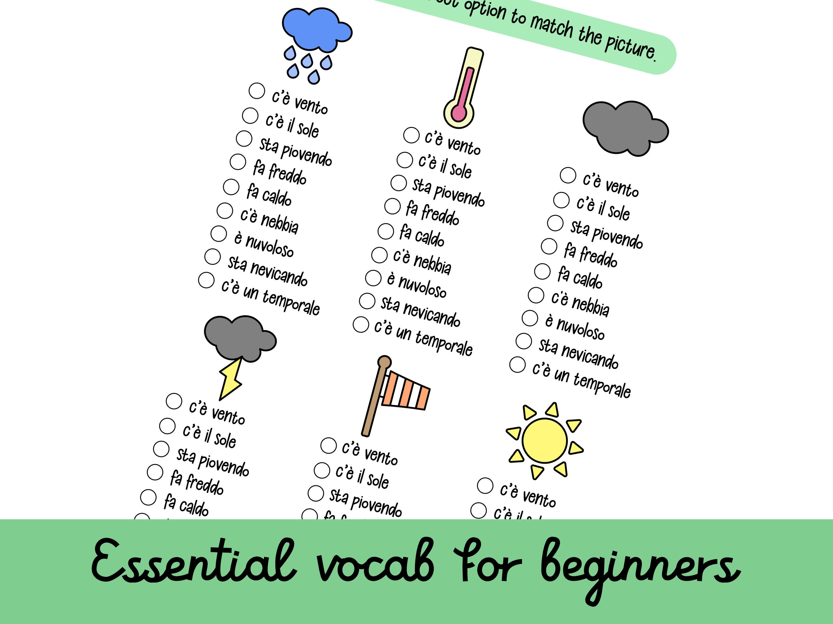 Italian Printable Activity Sheets for Kids for Home Learning and School ...