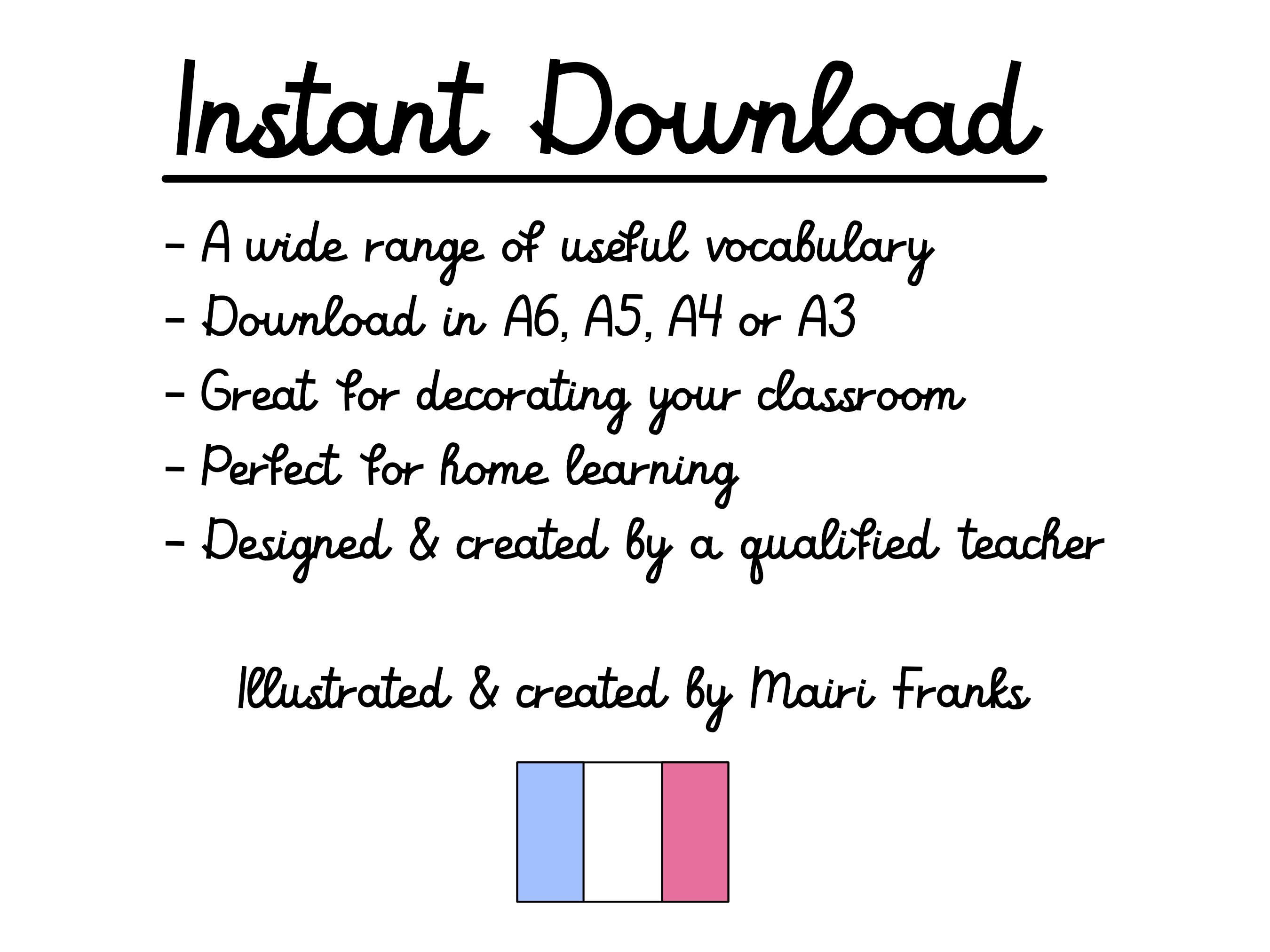 20 French Language Posters and Flashcards Printable. Learn French ...