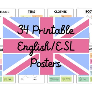 English ESL Language Posters and Flashcards Printable. English ...