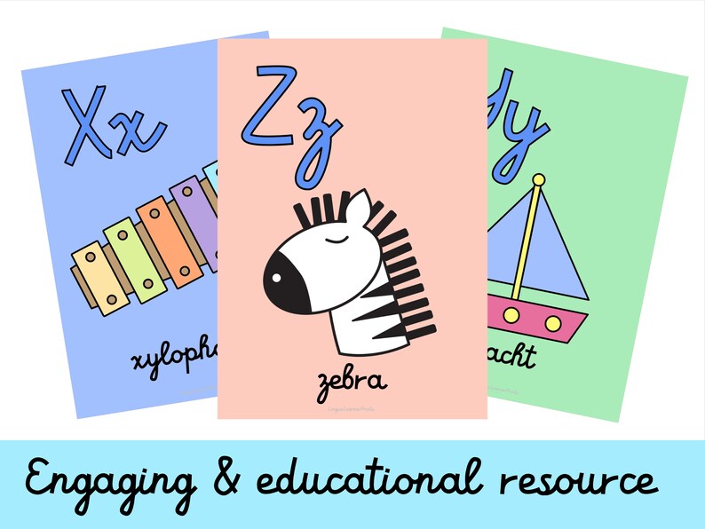 English & ESL A6 Printable Alphabet Flashcards for Children ...