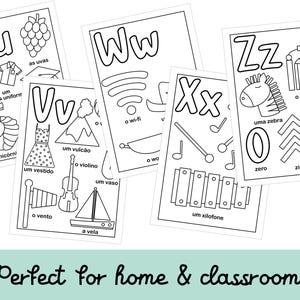 Portuguese Alphabet Coloring Pages: Educational Printable (25 Pages) - Etsy