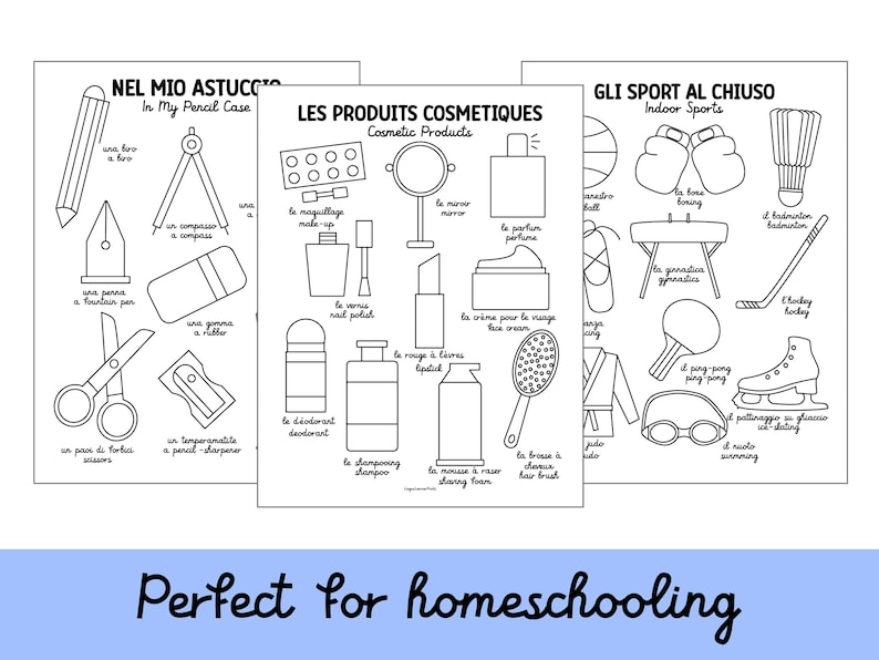 French Colouring Pages. Learn French Vocabulary, Bilingual Education ...