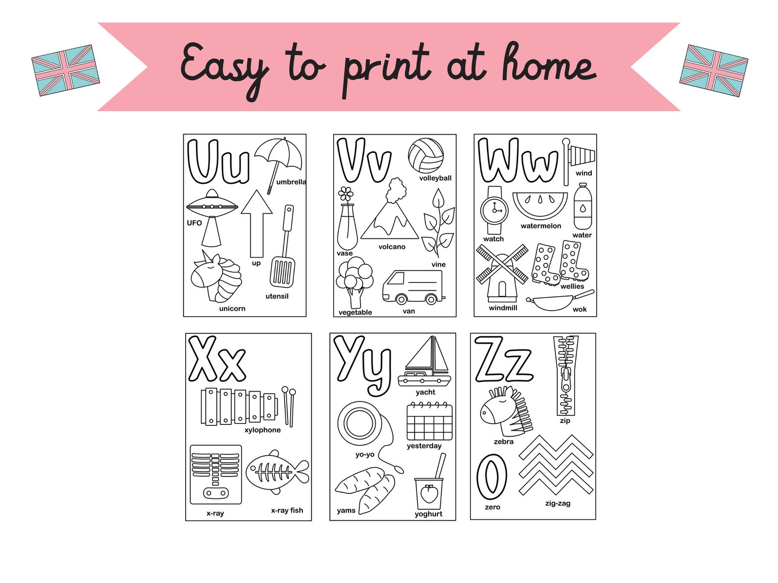 English Alphabet Colouring Printable Pages. Learn English, Educational ...