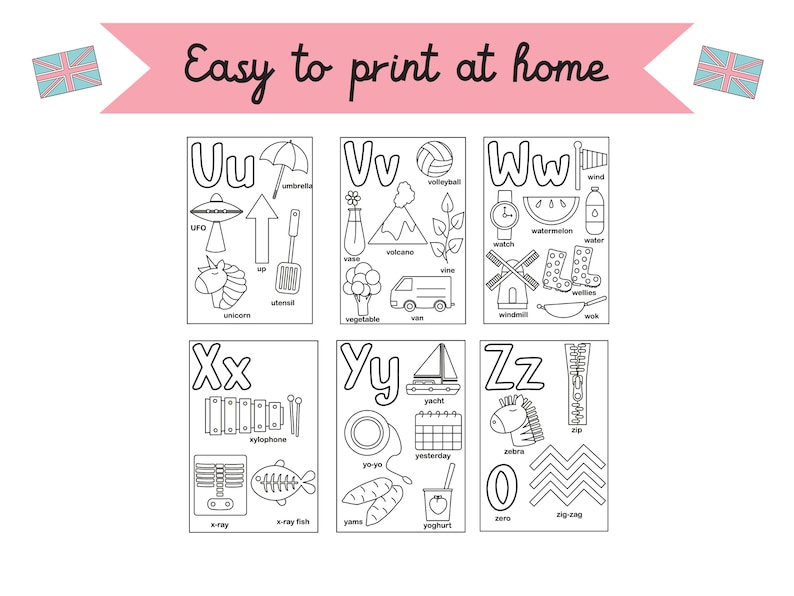 English Alphabet Colouring Printable Pages. Learn English, Educational ...