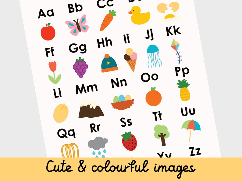 English Alphabet Poster Set for Children. Educational Gift for ...