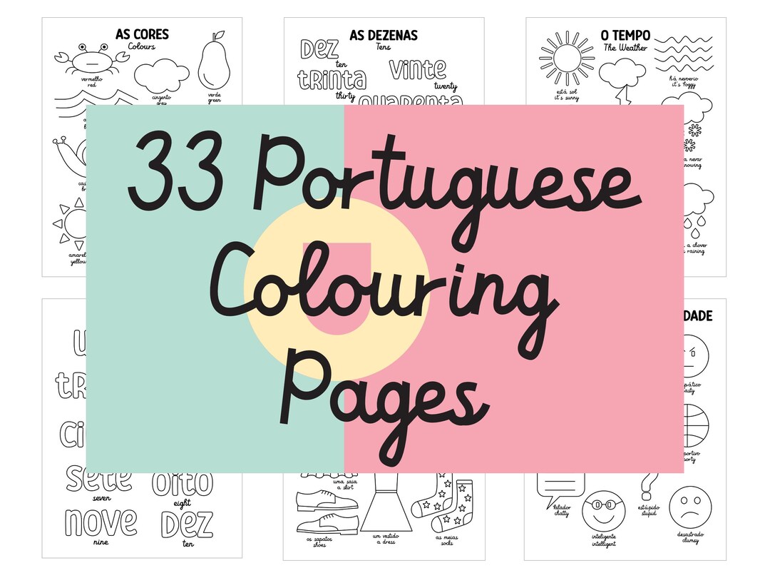 Portuguese Colouring Pages. Learn Portuguese Vocabulary, Bilingual ...