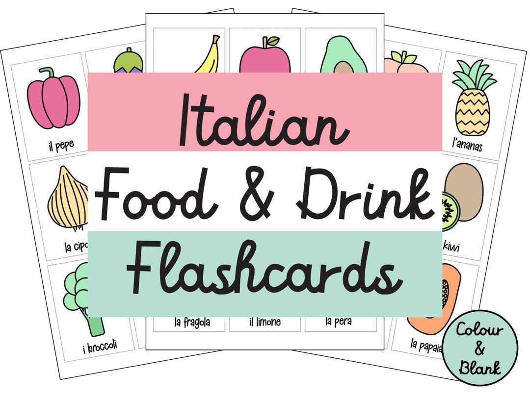 Italian Food and Drink Printable Flashcards. an Educational Resource to ...