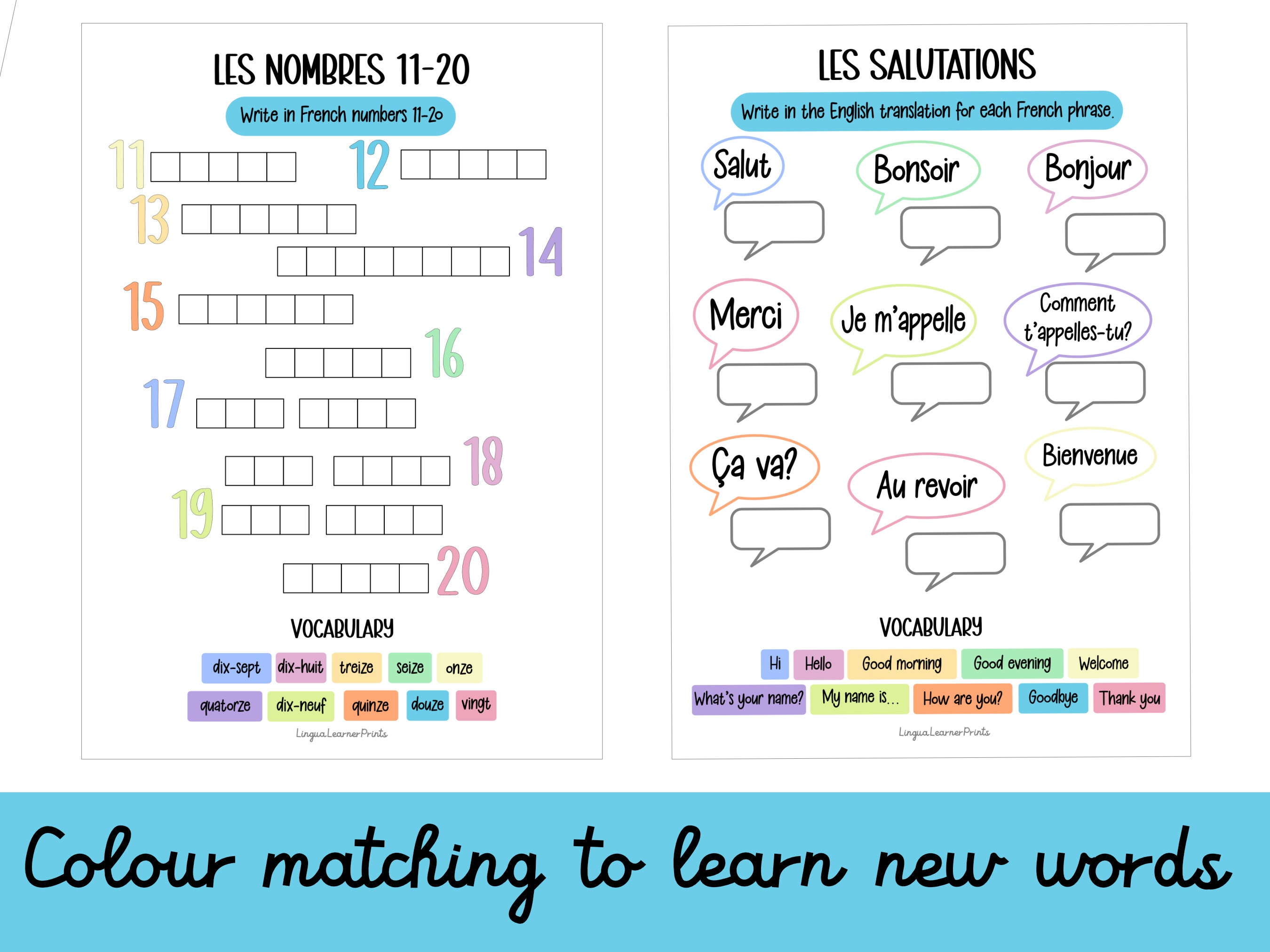 French Printable Activity Sheets for Kids for Home Learning and School ...