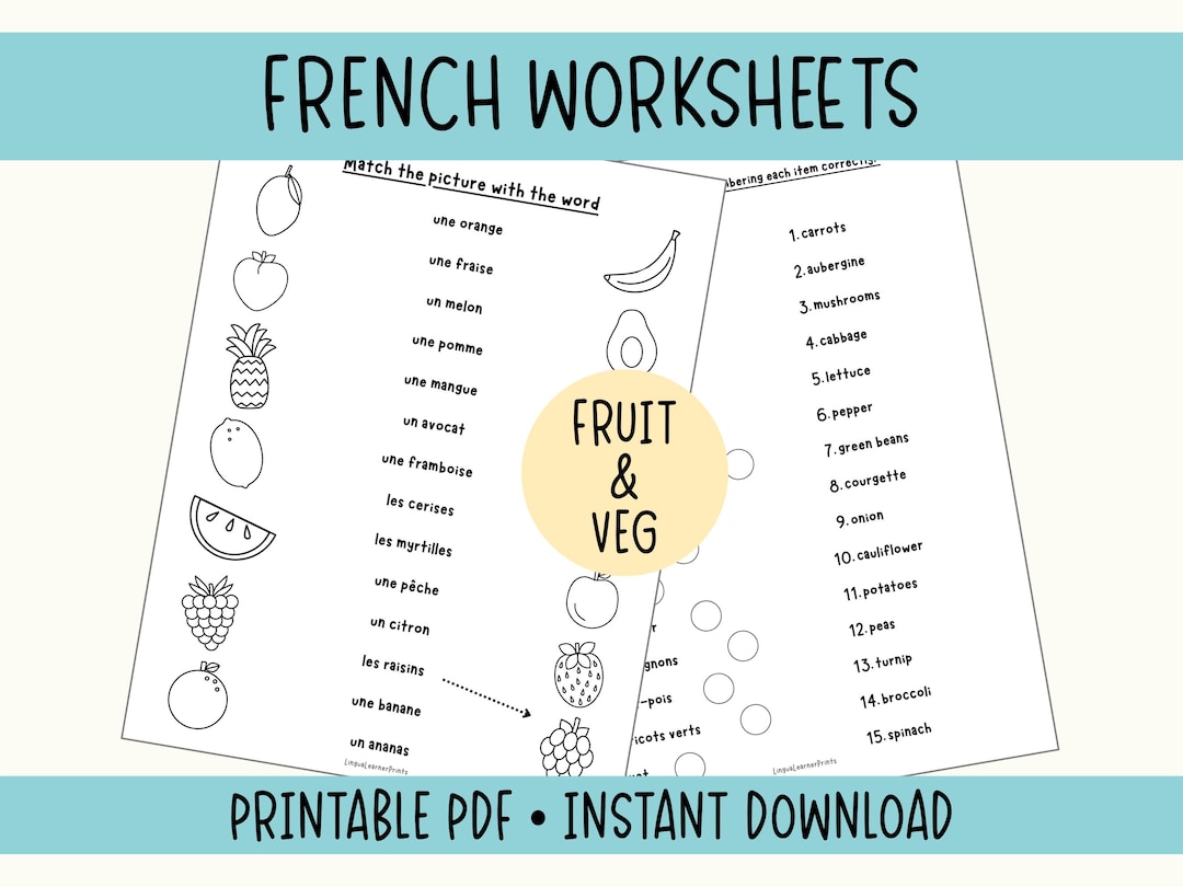 French Fruit Vegetable Flashcards | Matching Games, Grammar Worksheets ...