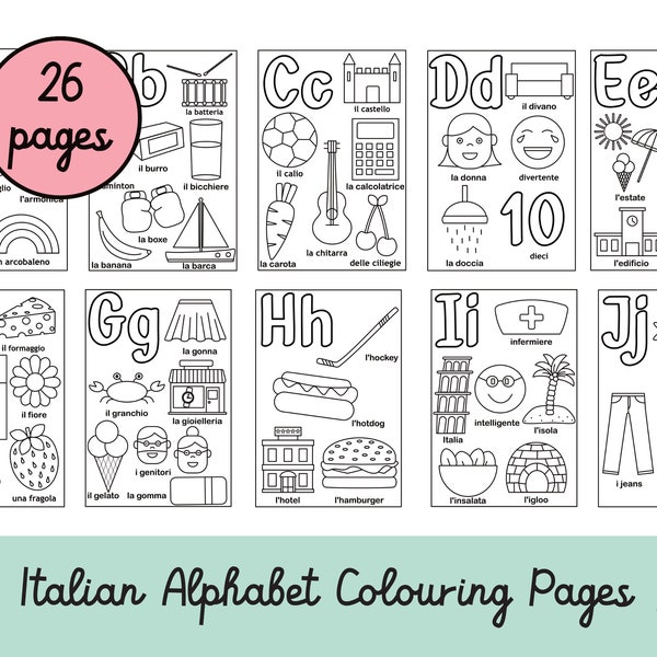 Italian Alphabet - Etsy