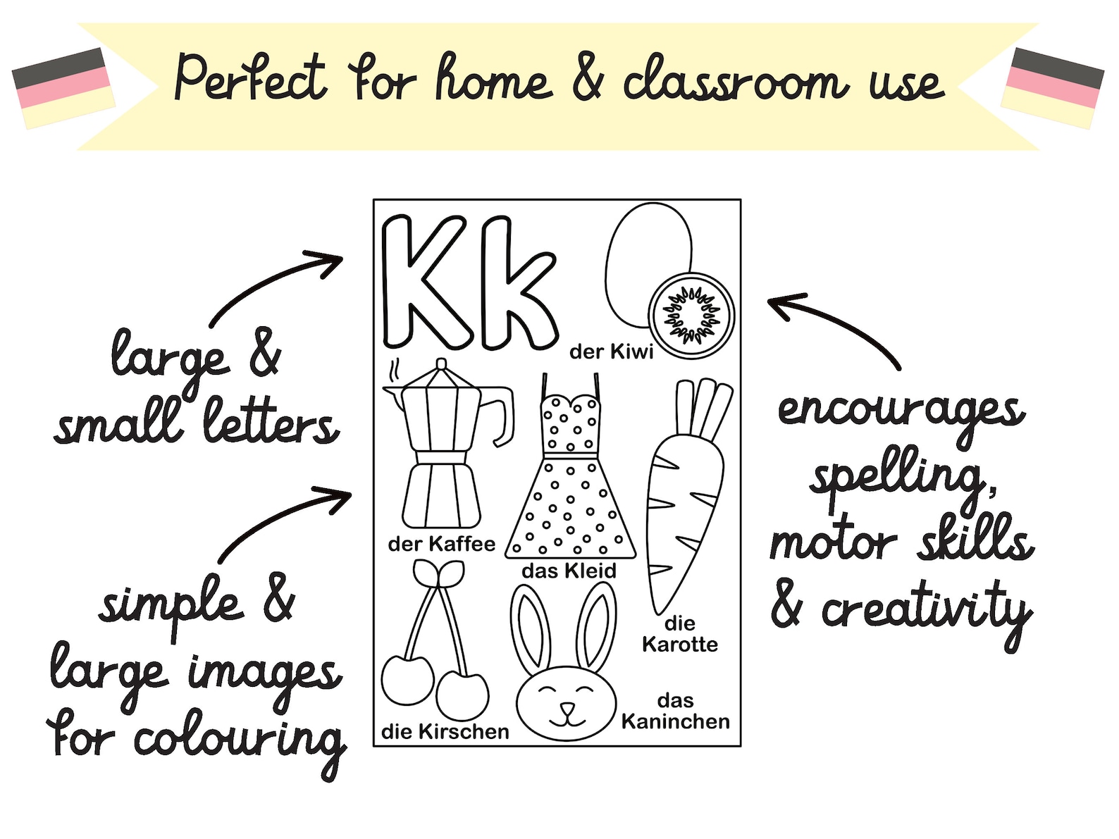 German Alphabet Colouring Printable Pages. Learn German, Educational ...