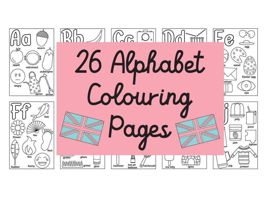 English Alphabet Colouring Printable Pages - Etsy