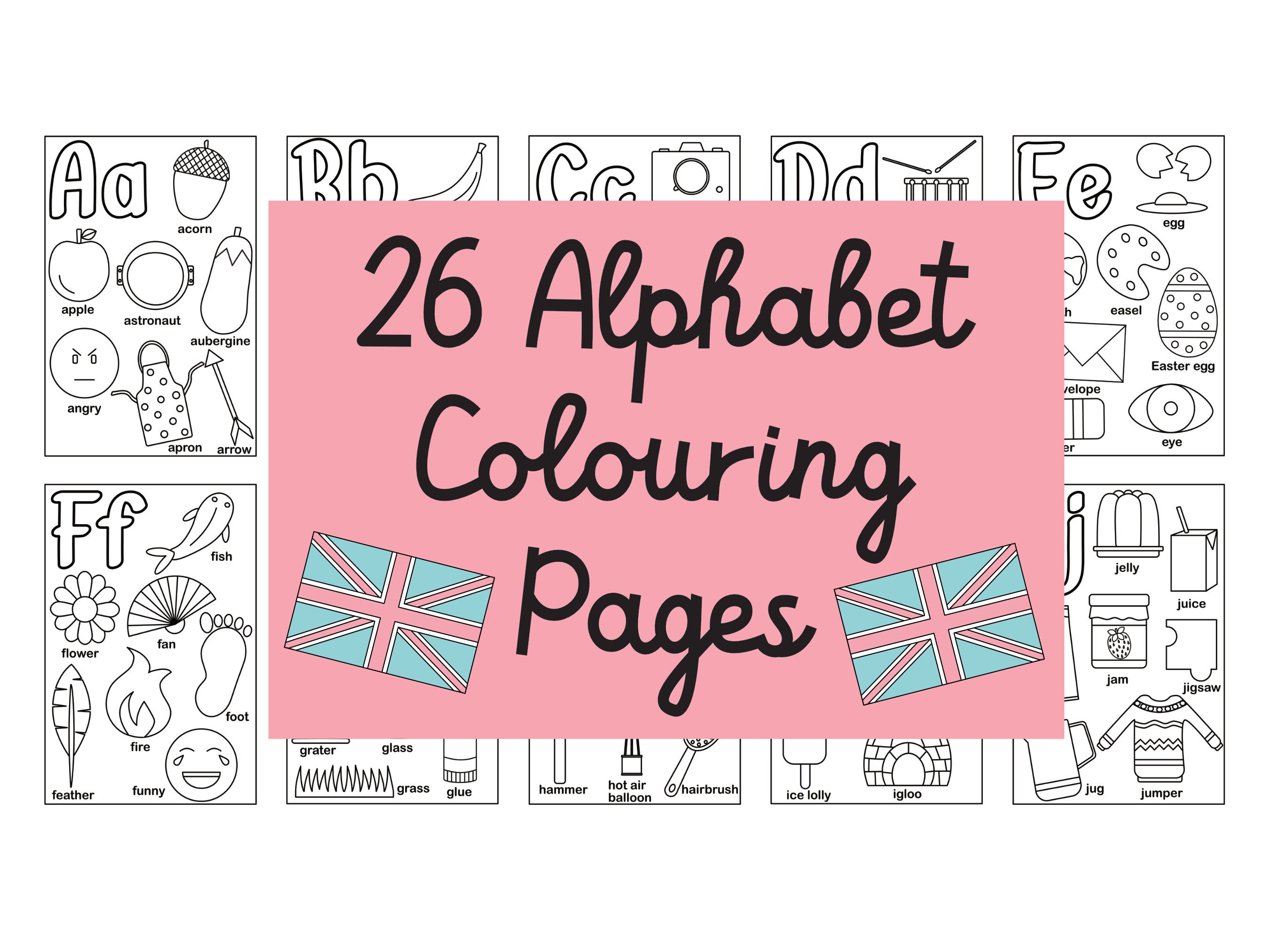 English Alphabet Colouring Printable Pages - Etsy