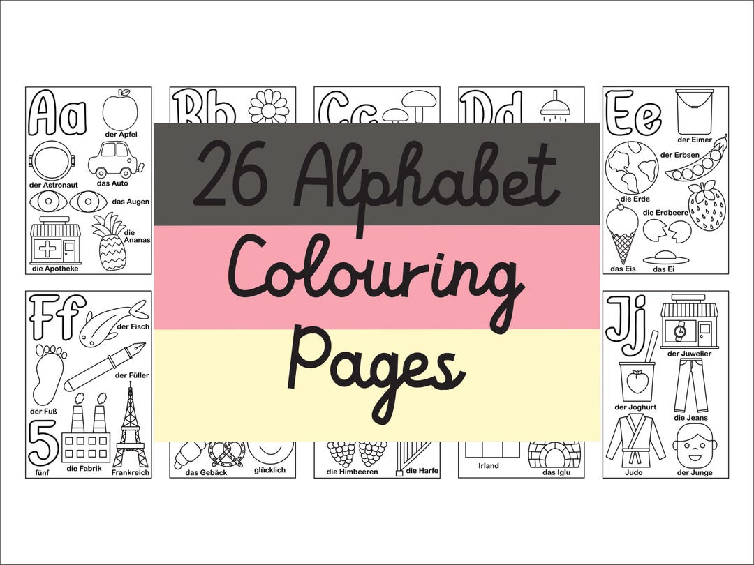 German Alphabet Colouring Printable Pages. Learn German, Educational ...