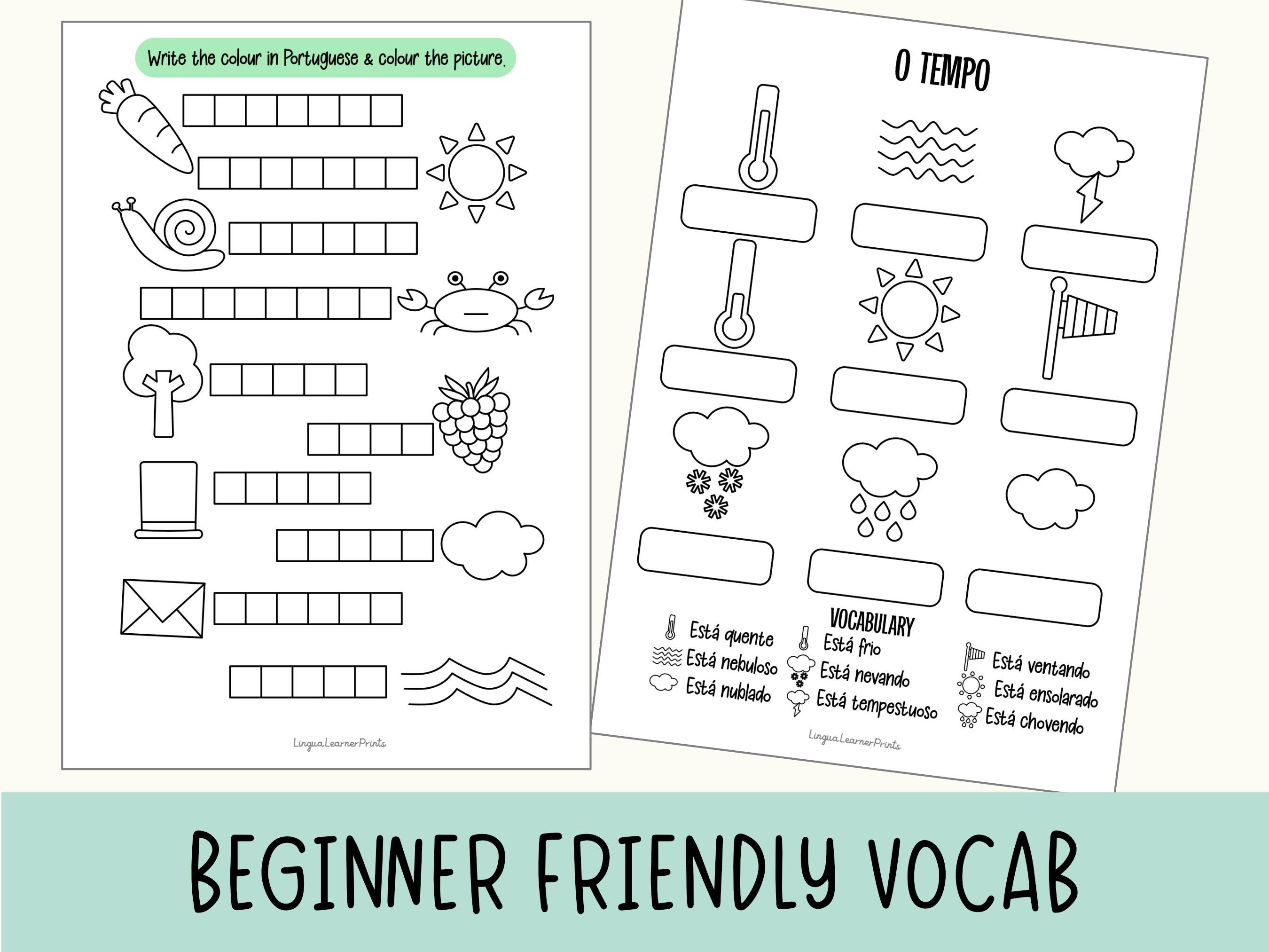 Portuguese Activity Sheets for Kids Bilingual English-portuguese ...