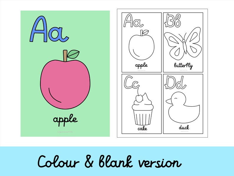 English Alphabet Flashcards: A6 Printable ESL Learning (digital ...