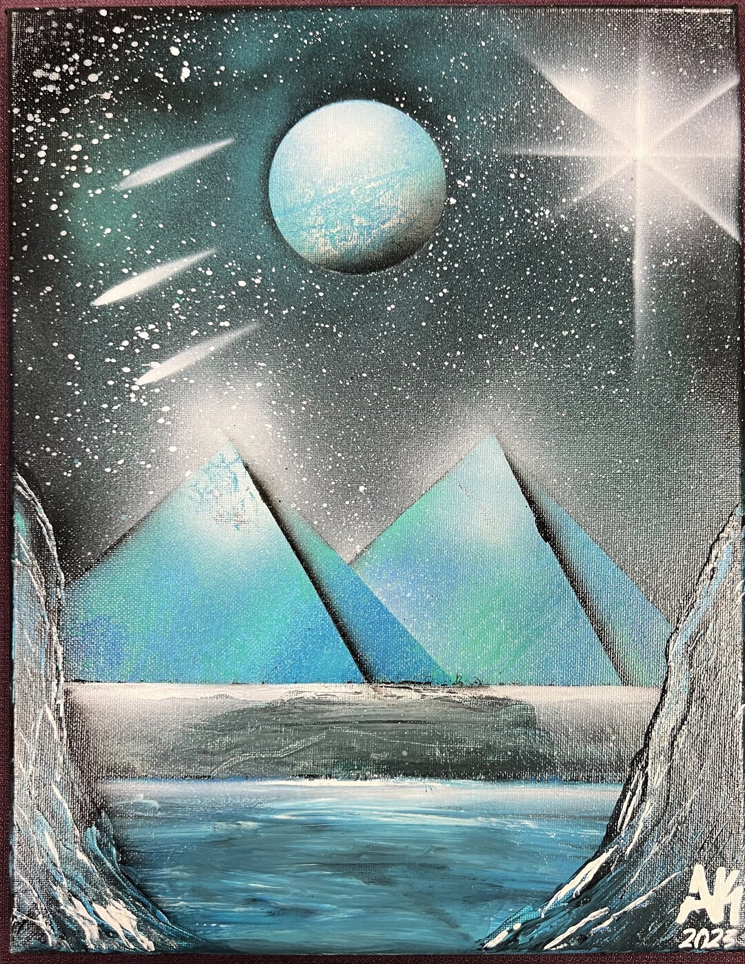 Blue Pyramids ***original*** - Etsy