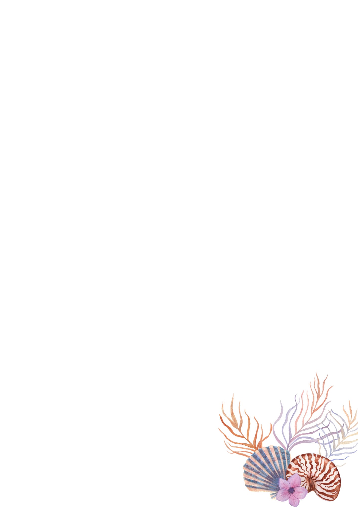 Printable Stationary Writing Paper, Lined and Blank Pages | Sea & Ocean ...