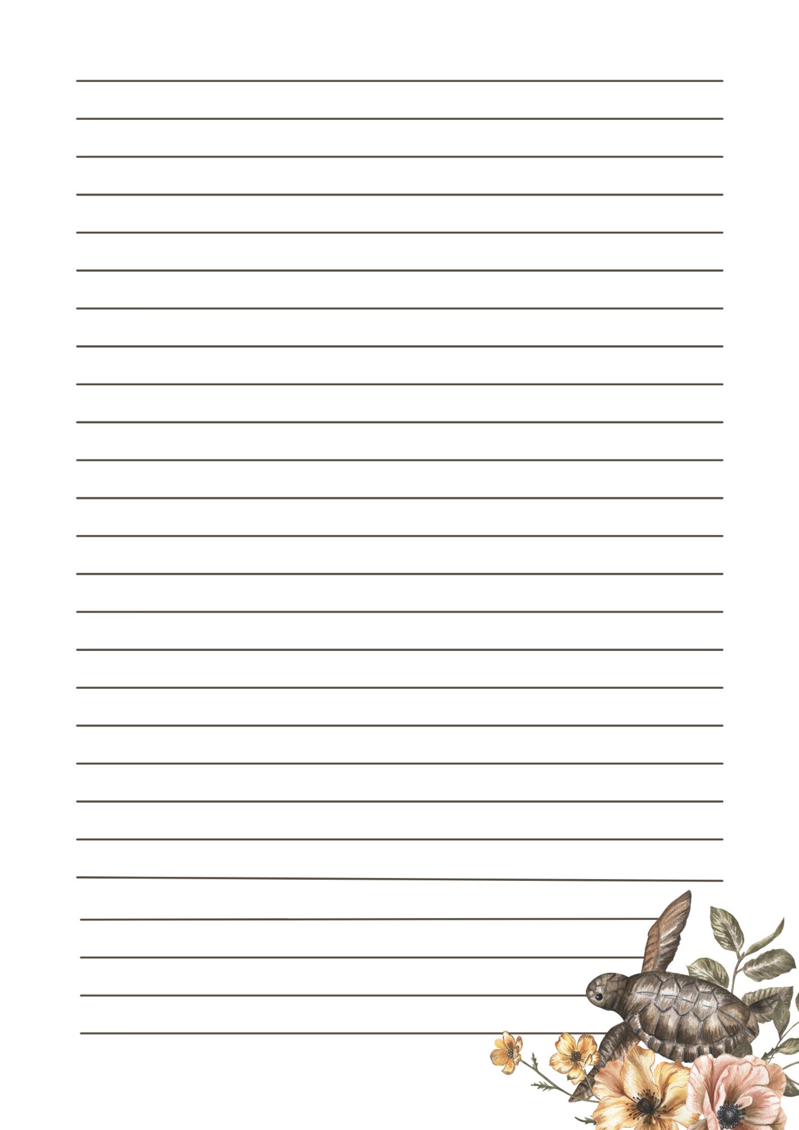 Printable Stationary Writing Paper, Lined and Blank Pages | Sea & Ocean ...