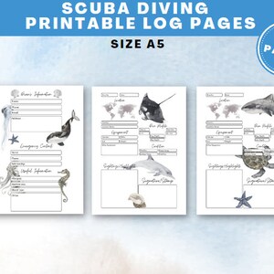 Printable Scuba Diving Logbook Pages Ocean Themed Graphics - Etsy