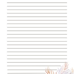 Printable Stationary Writing Paper, Lined and Blank Pages | Sea & Ocean ...