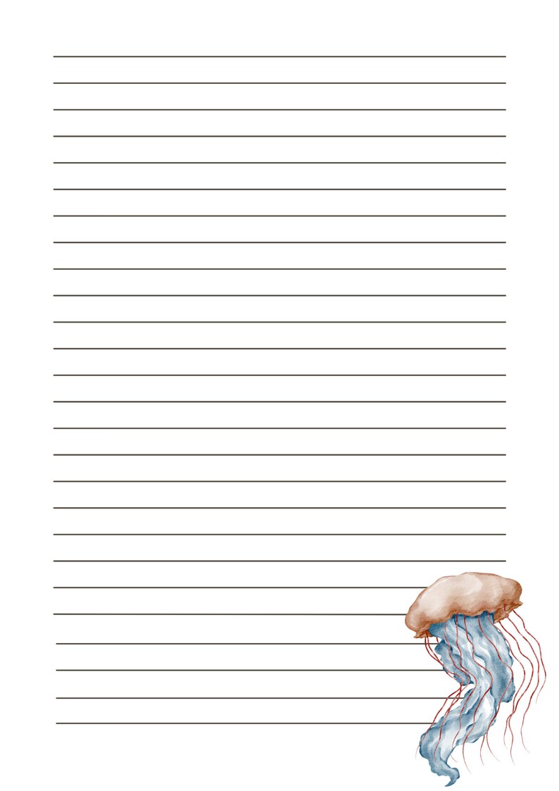 Printable Stationary Writing Paper, Lined and Blank Pages | Sea & Ocean ...