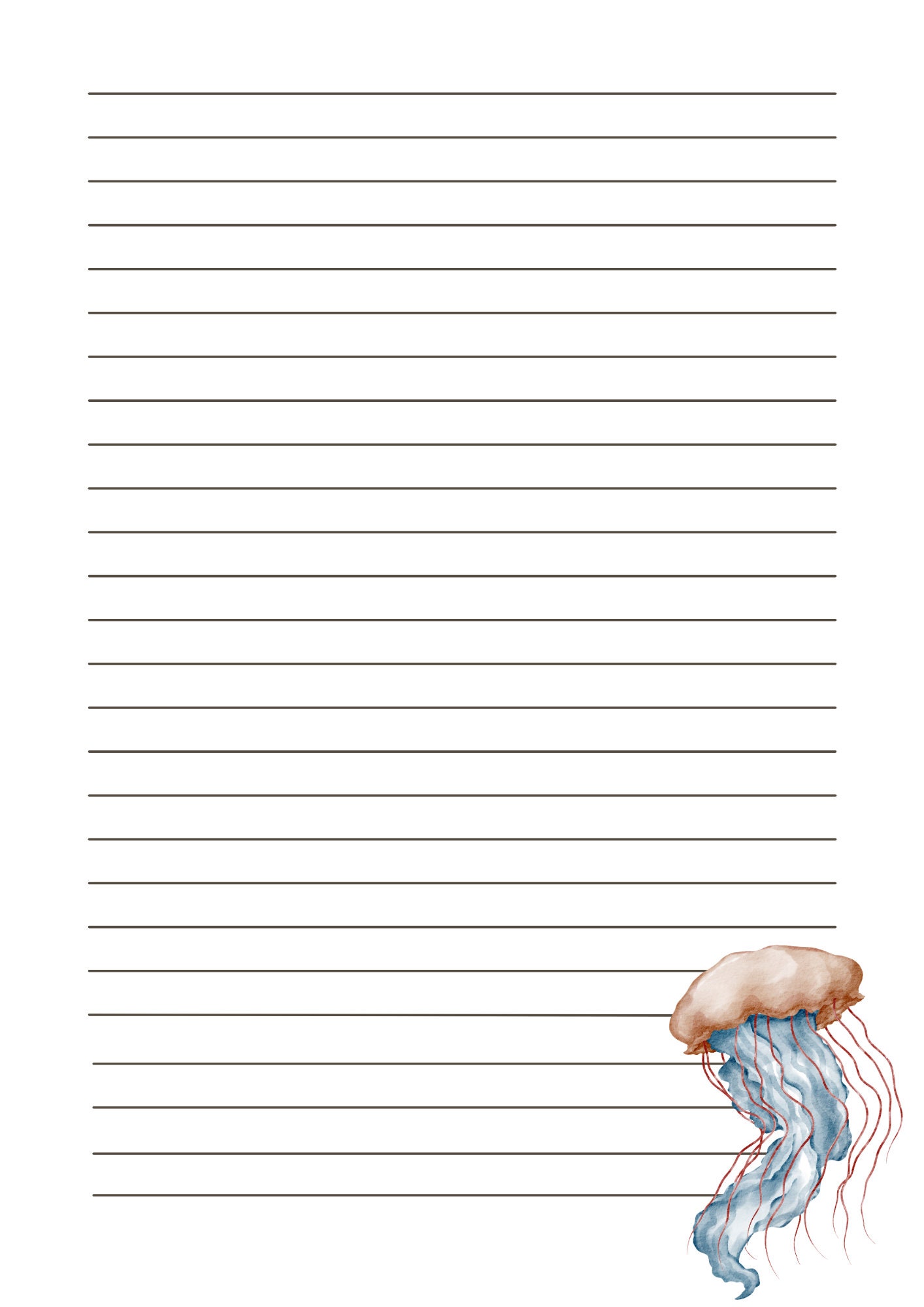 Printable Stationary Writing Paper, Lined and Blank Pages | Sea & Ocean ...