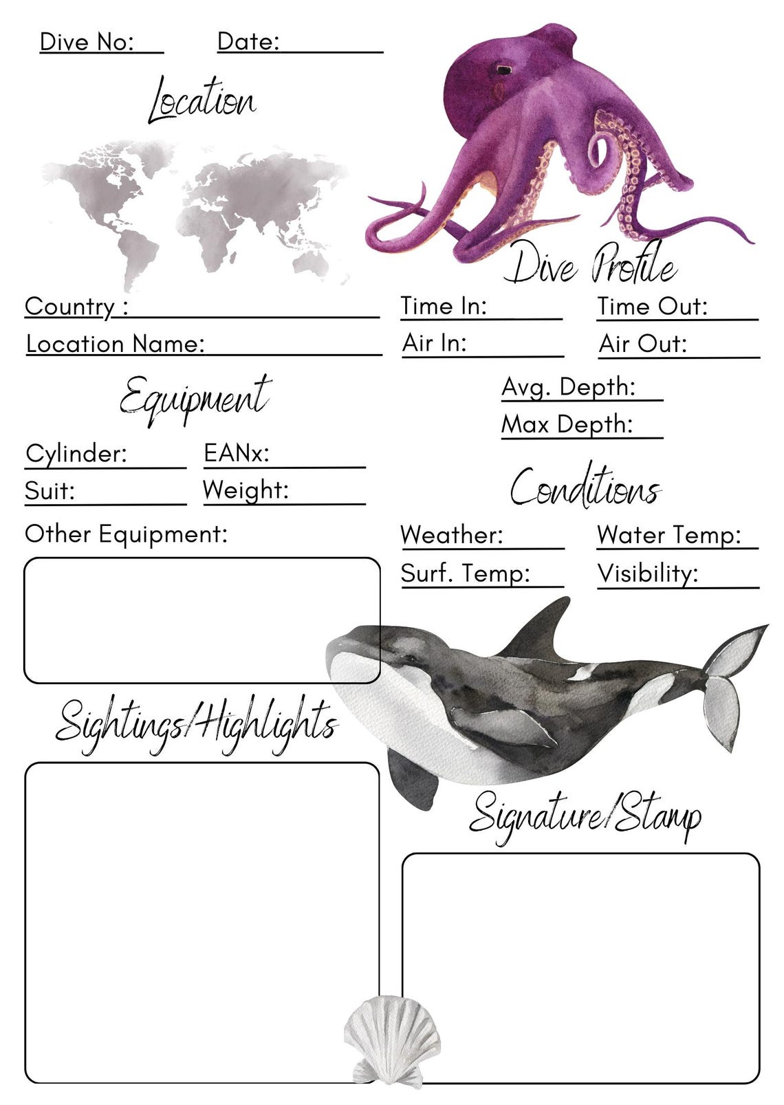 Personalized Diving Log Book | Pocket Size A6 | Handmade Scuba Diving ...