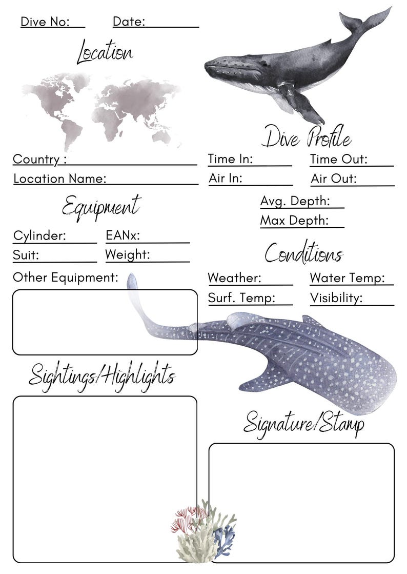 Personalized Diving Log Book | Pocket Size A6 | Handmade Scuba Diving ...