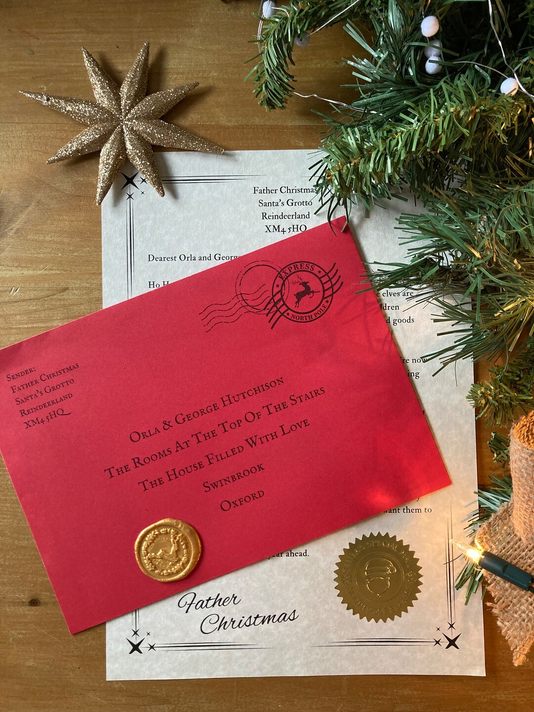 Personalised Siblings Letter From Father Christmas Santa North Pole ...