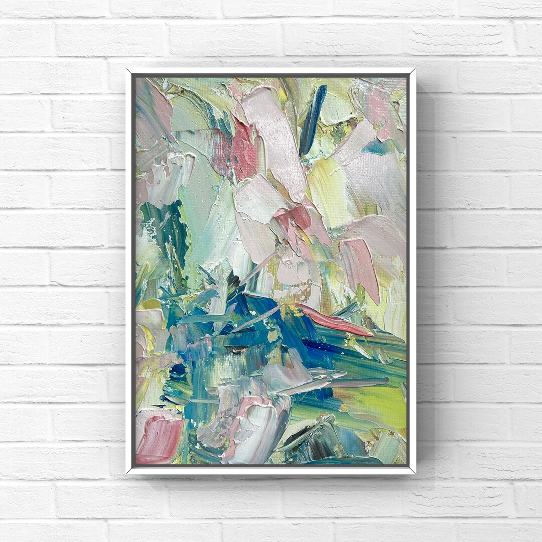 Small Original Abstract Painting, Oil on Canvas Panel, Neutrals With ...