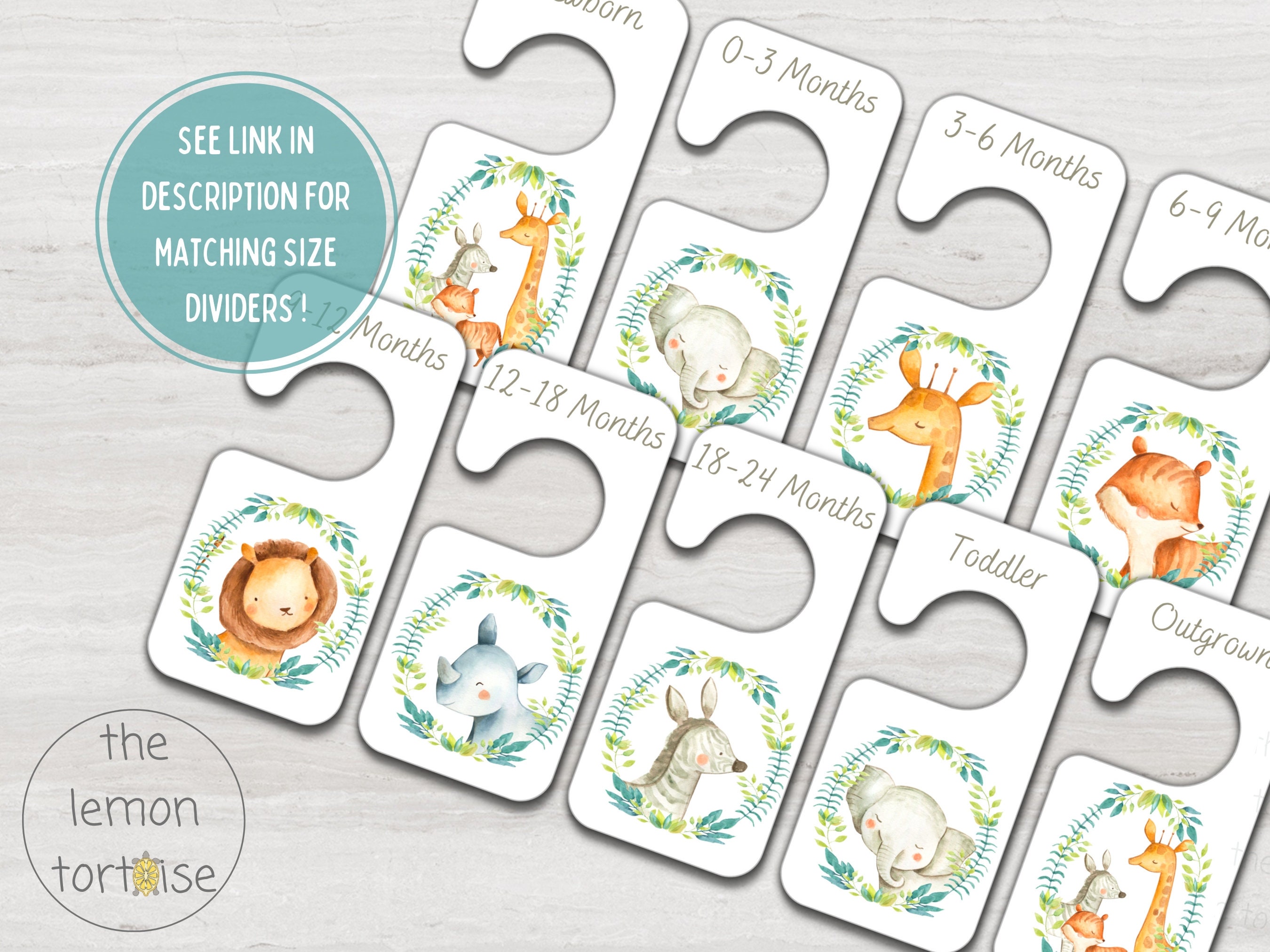 Safari Animal Nursery Drawer Labels for Baby Clothing, Baby Storage ...