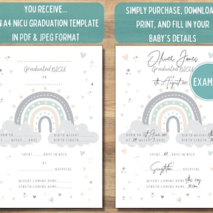 NICU Graduate Certificate, NICU Grad, Preemie Baby NICU Milestone ...