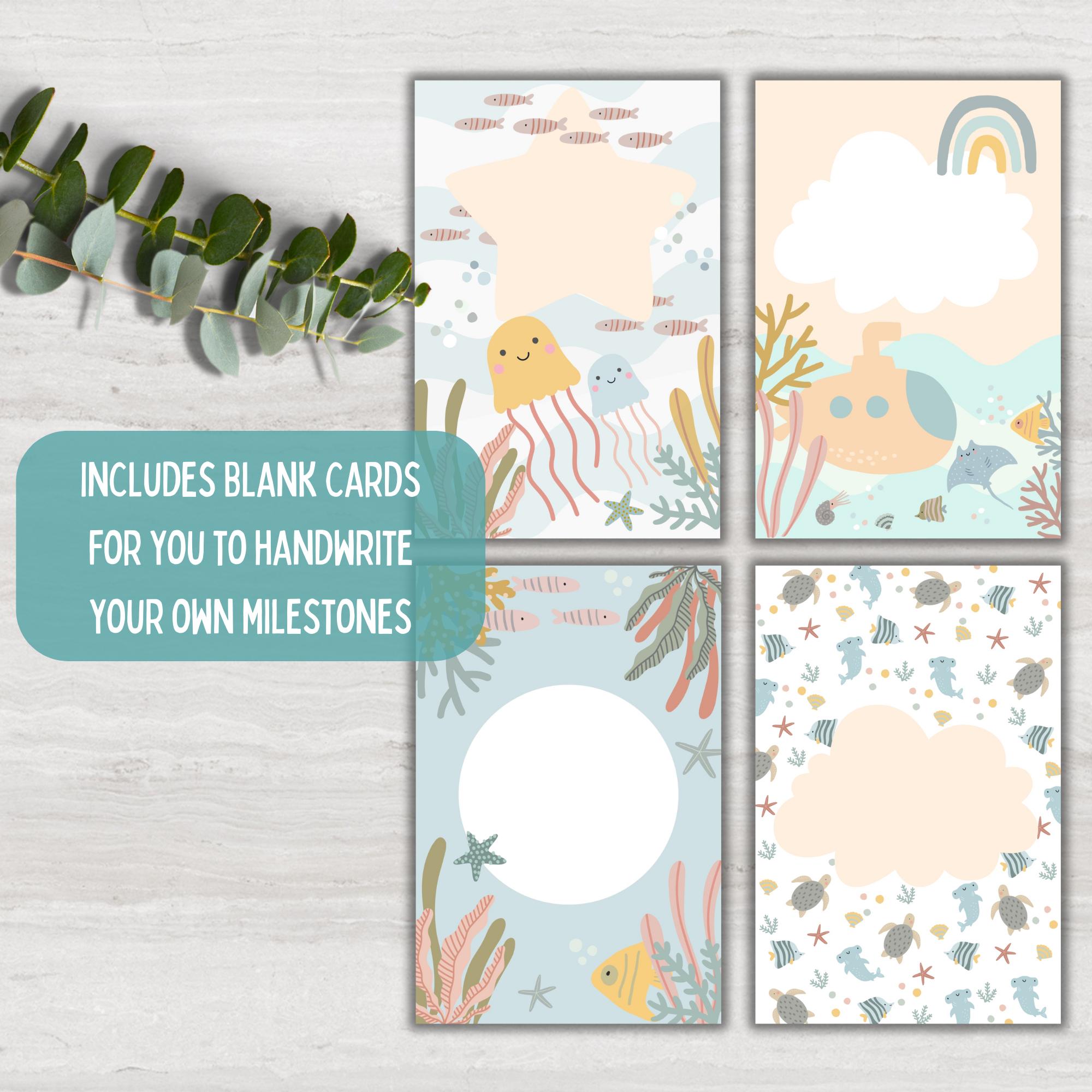 Under the Sea Baby Milestone Cards: Nautical Ocean Theme Baby Photo ...