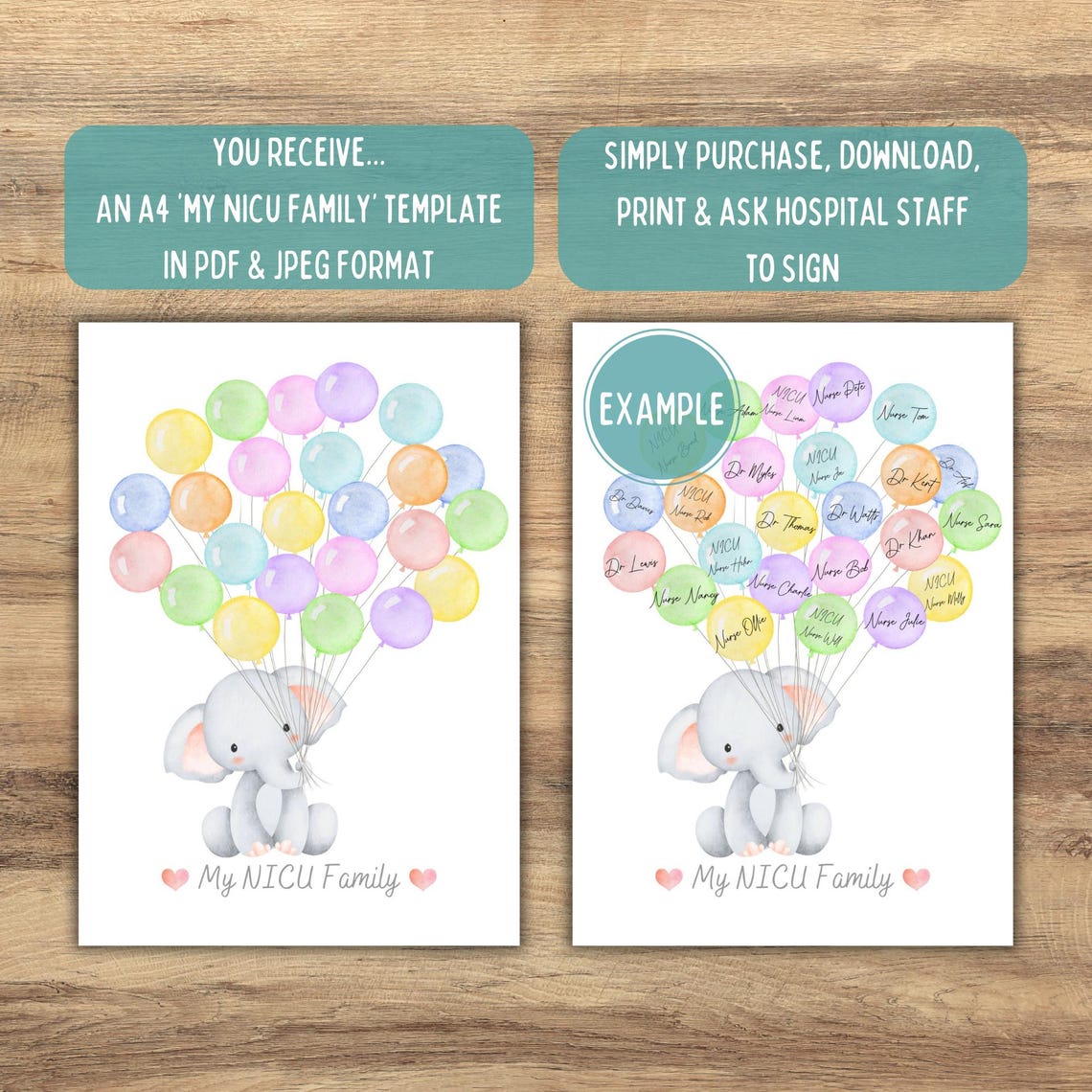 My NICU Family Sign for Hospital Staff Signatures,keepsake Guestbook ...