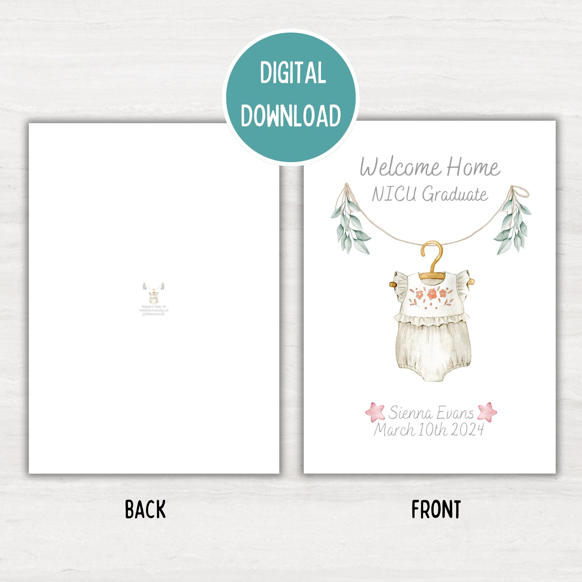 Welcome Home NICU Graduate Card: Personalised Baby Girl Congratulations ...