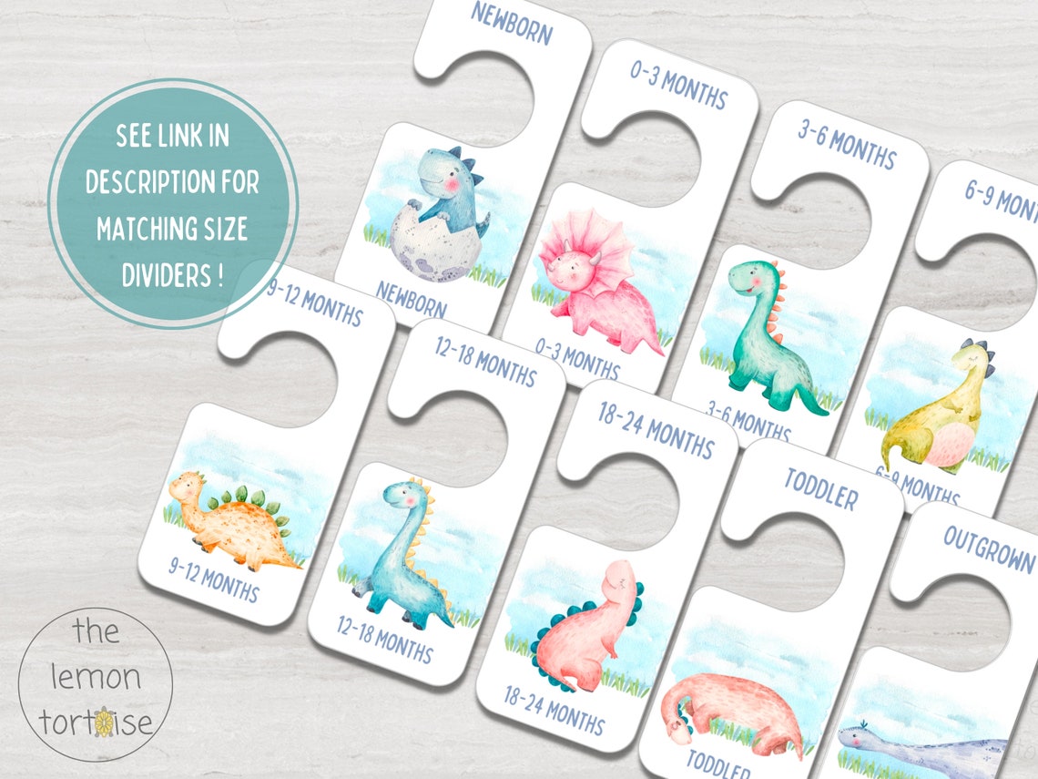 Nursery Drawer Labels for Baby Clothing, Dinosaur Storage Labels ...