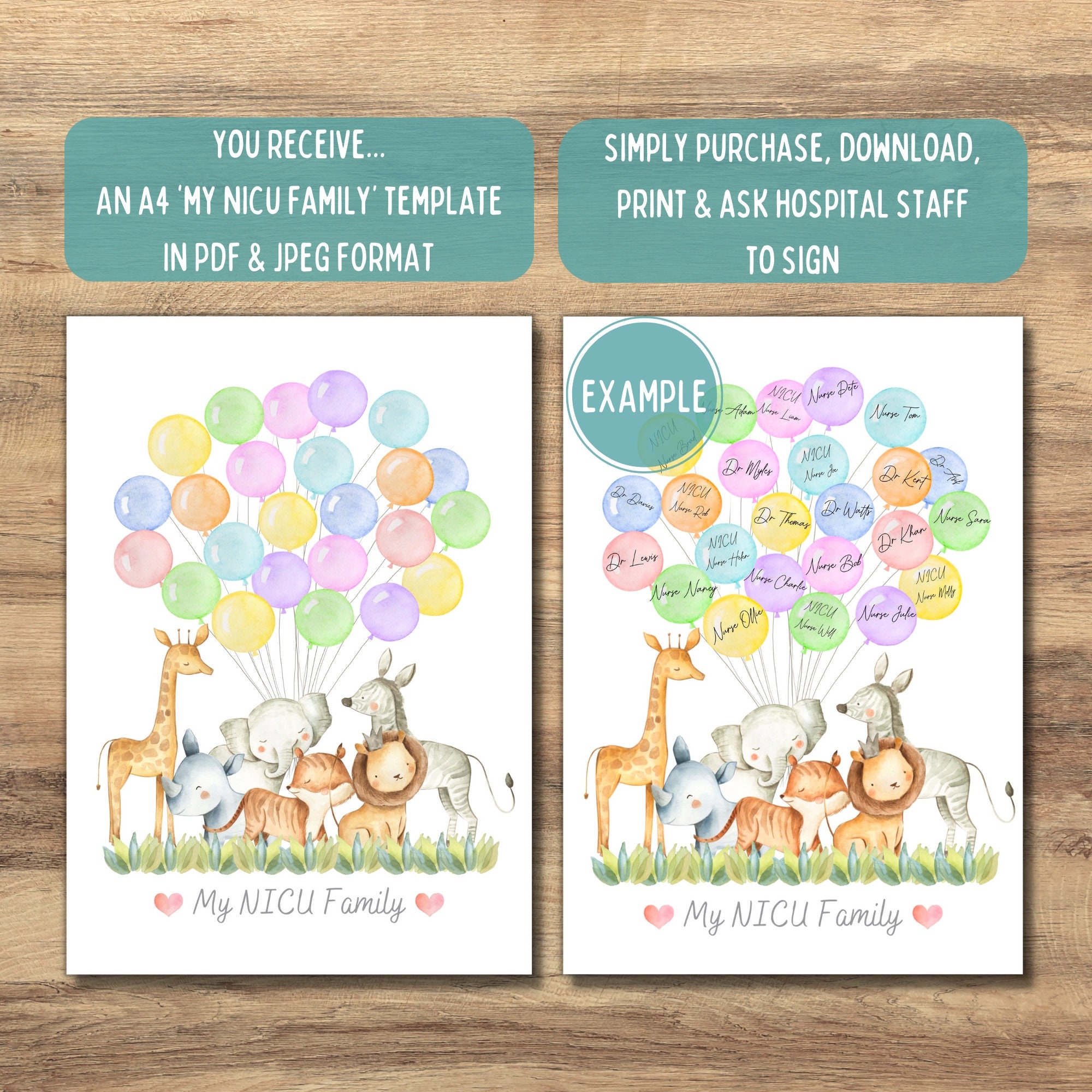 My NICU Family Sign for Hospital Staff Signatures,keepsake Guestbook ...