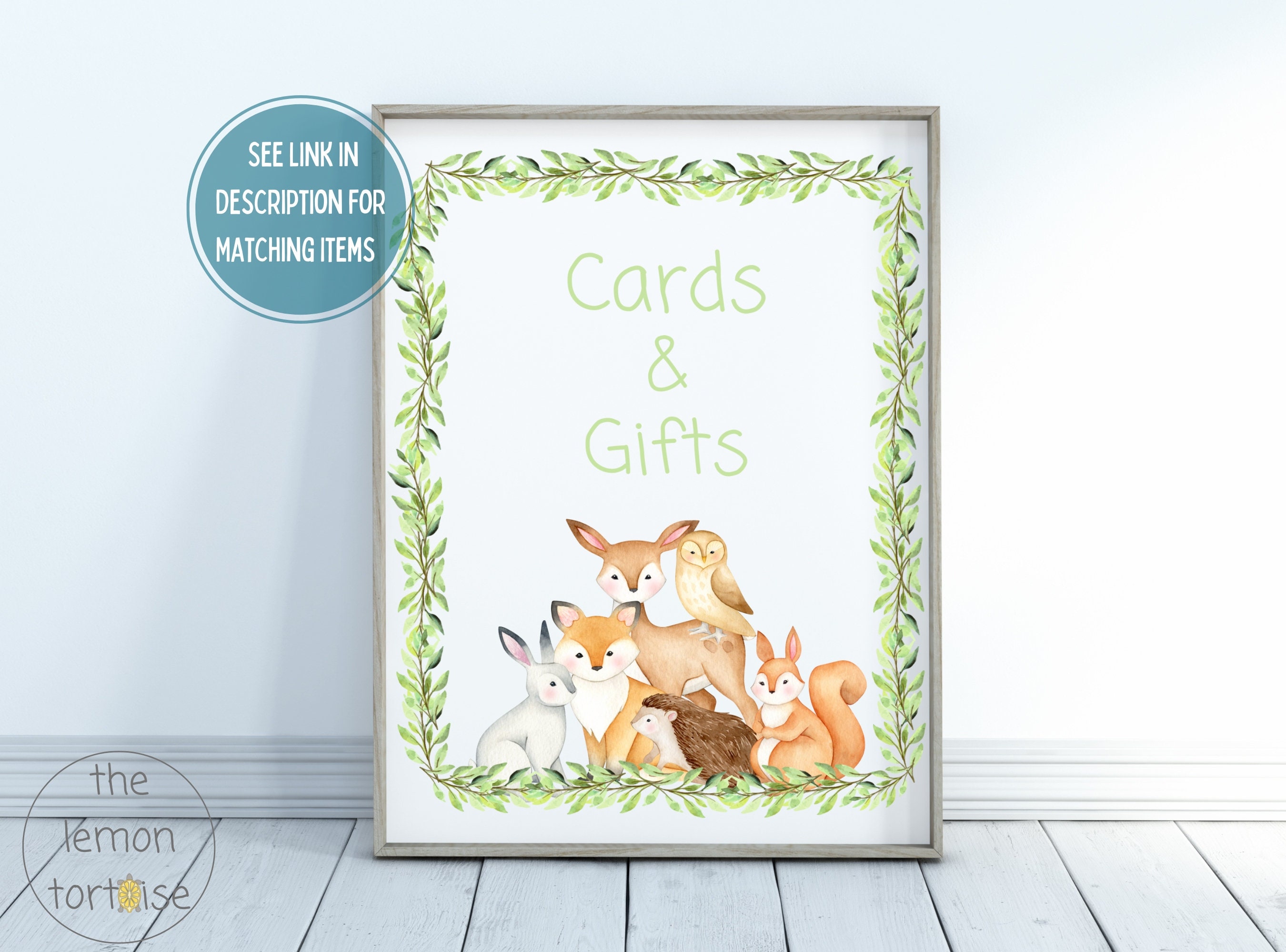 Nursery Drawer Labels for Baby Clothing, Green Woodland Animal Storage ...