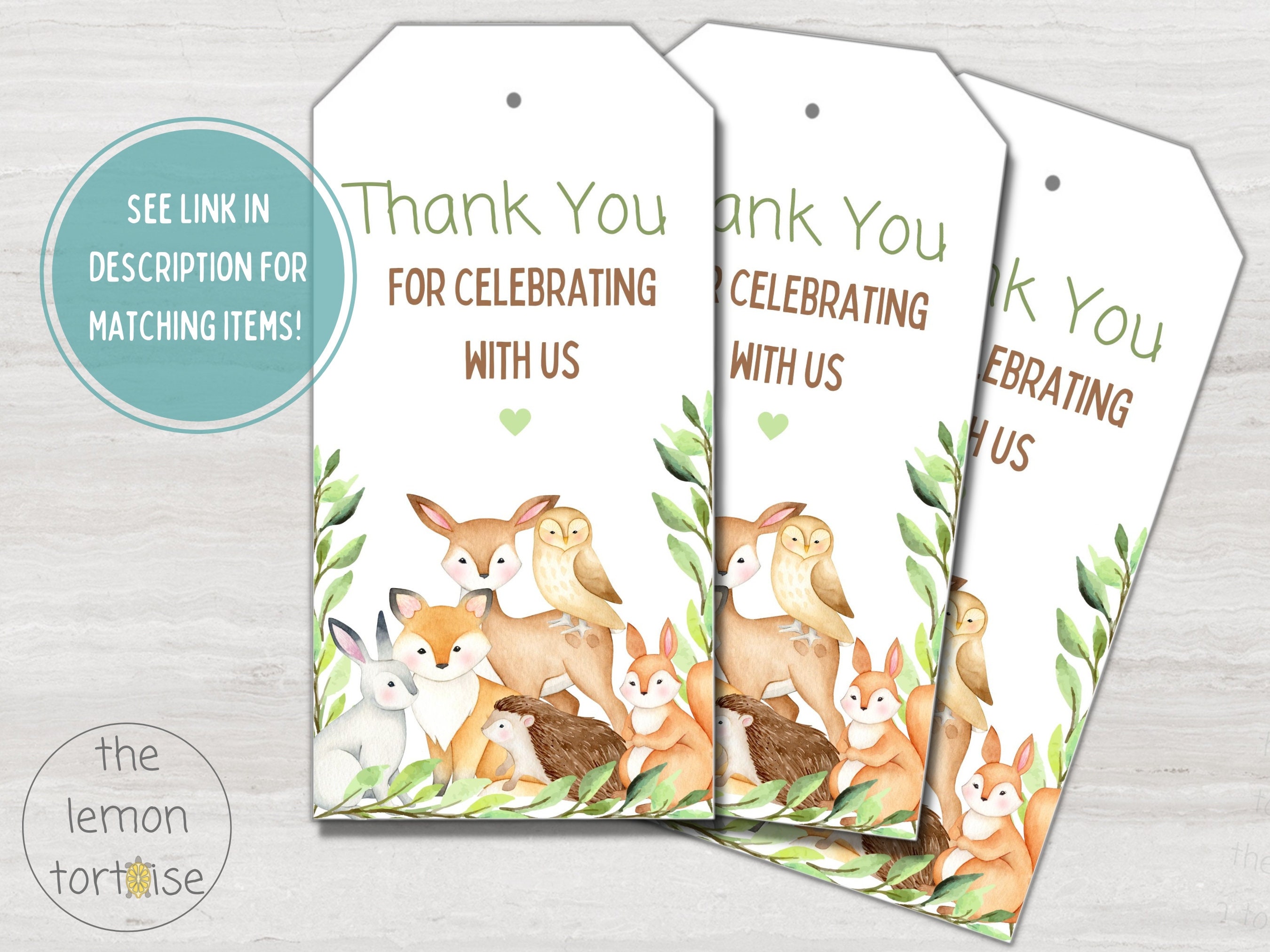 Nursery Drawer Labels for Baby Clothing, Green Woodland Animal Storage ...