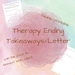 Therapy Ending Handout/letter Termination Activity Instant Download - Etsy