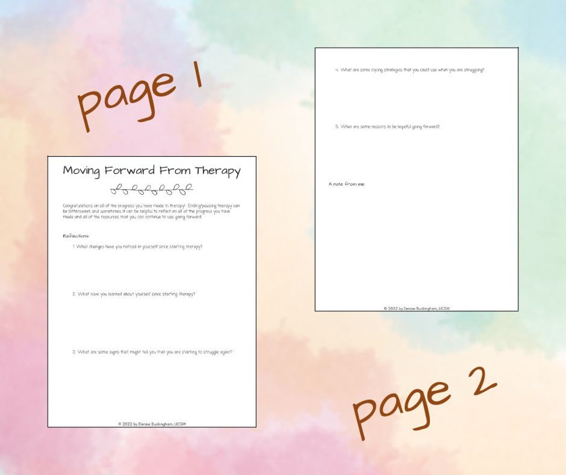 Therapy Ending Handout/letter Termination Activity Instant Download - Etsy
